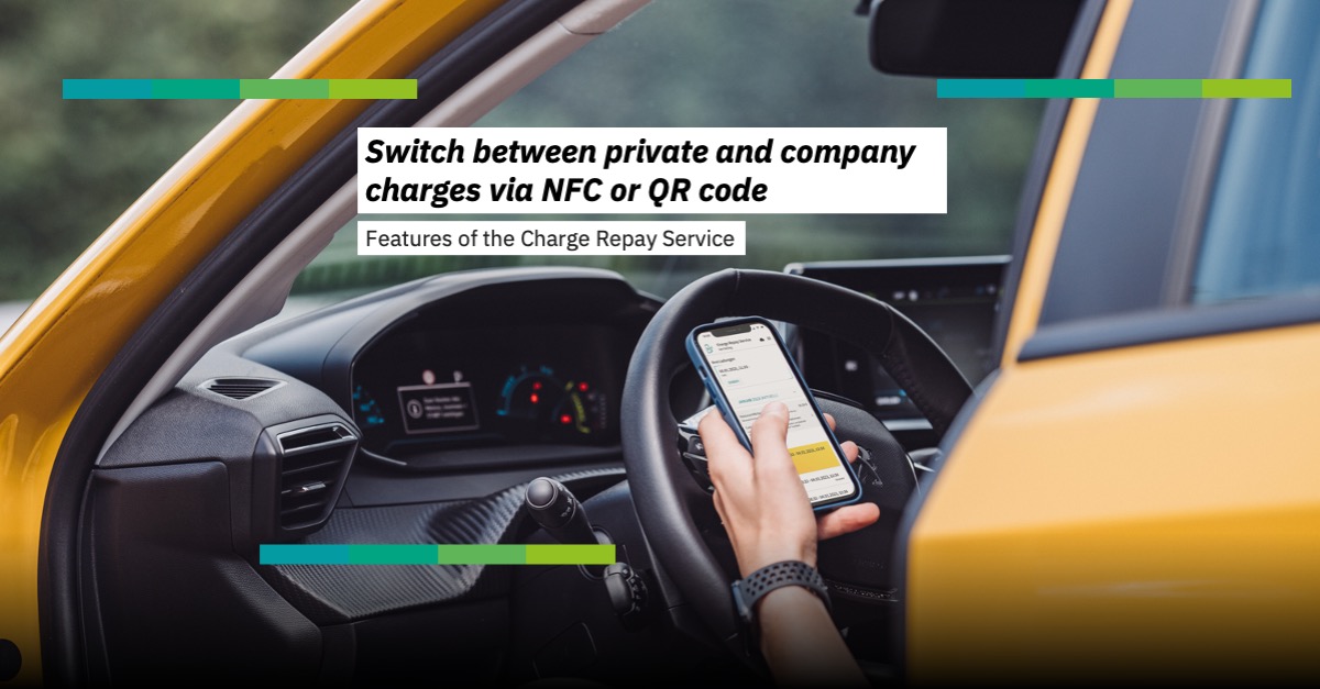 Switch between private and company charges via NFC or QR code